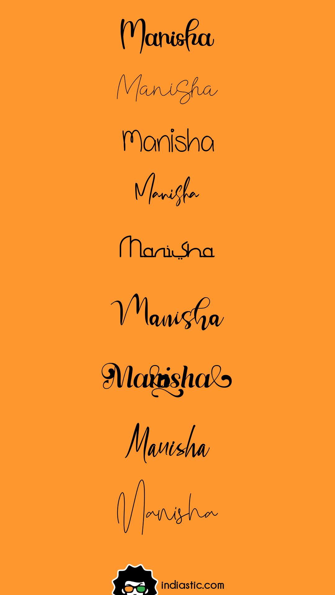 Manisha Name Logo